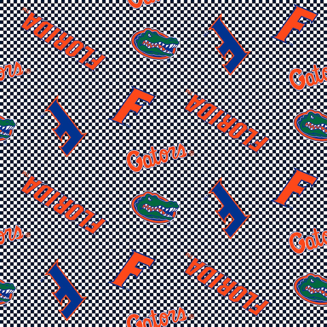 University of Florida Gators NCAA Fabric Logo on Check Pattern 44 ...