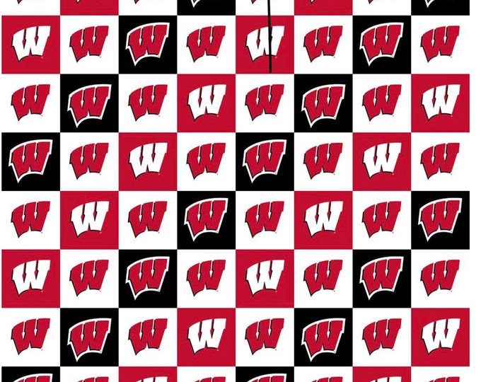 University of Wisconsin Badgers NCAA Fabric Checkerboard Logo Pattern ...