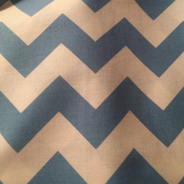 Blue Chevron Fabric - Etsy
