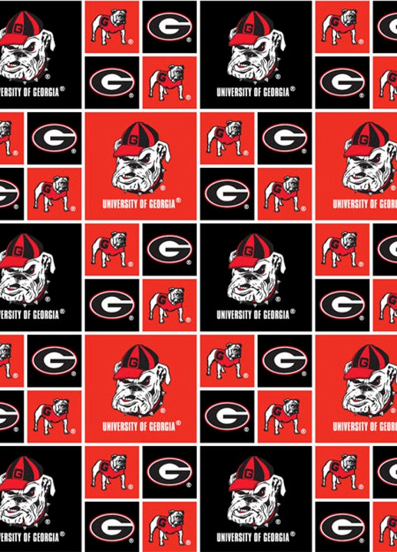 University of Georgia Bulldogs NCAA Fabric Box Pattern 44 | Etsy