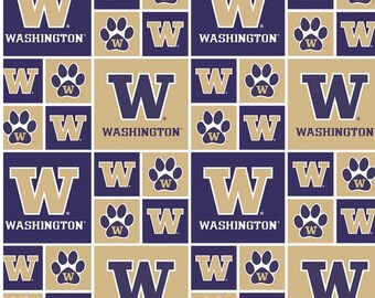 University of Washington NCAA Fabric Home State Logo Pattern 44 Inches ...