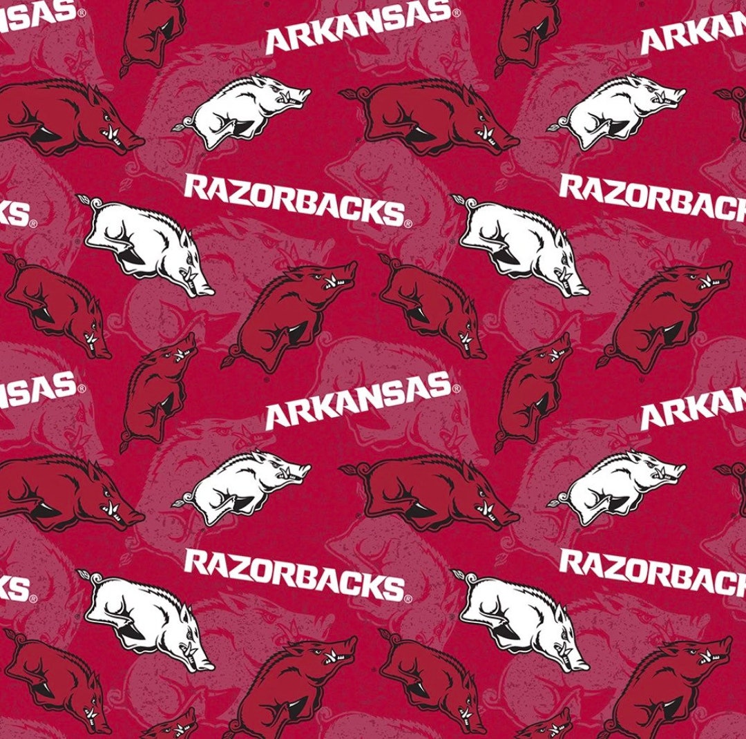 University of Arkansas Razorbacks NCAA Fabric Tone on Tone Logo Pattern ...