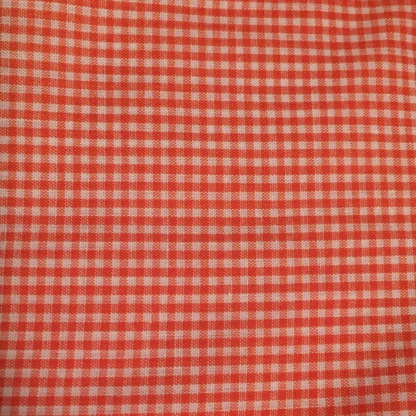 Orange Check Fabric - Etsy