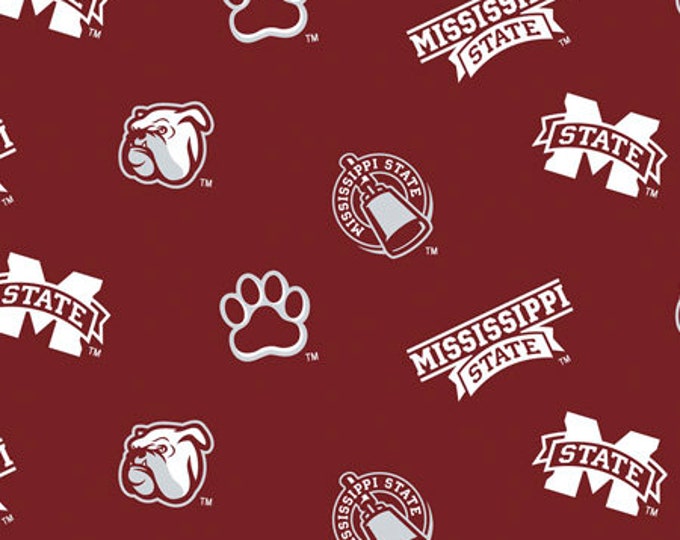 Mississippi State University NCAA Fabric Tossed Logo Pattern 045 44 ...