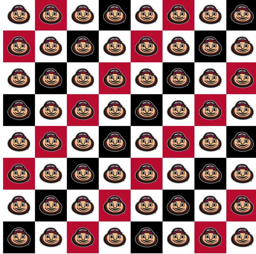 Ohio State University NCAA Fabric Checker Board Pattern 44 Inches Wide ...