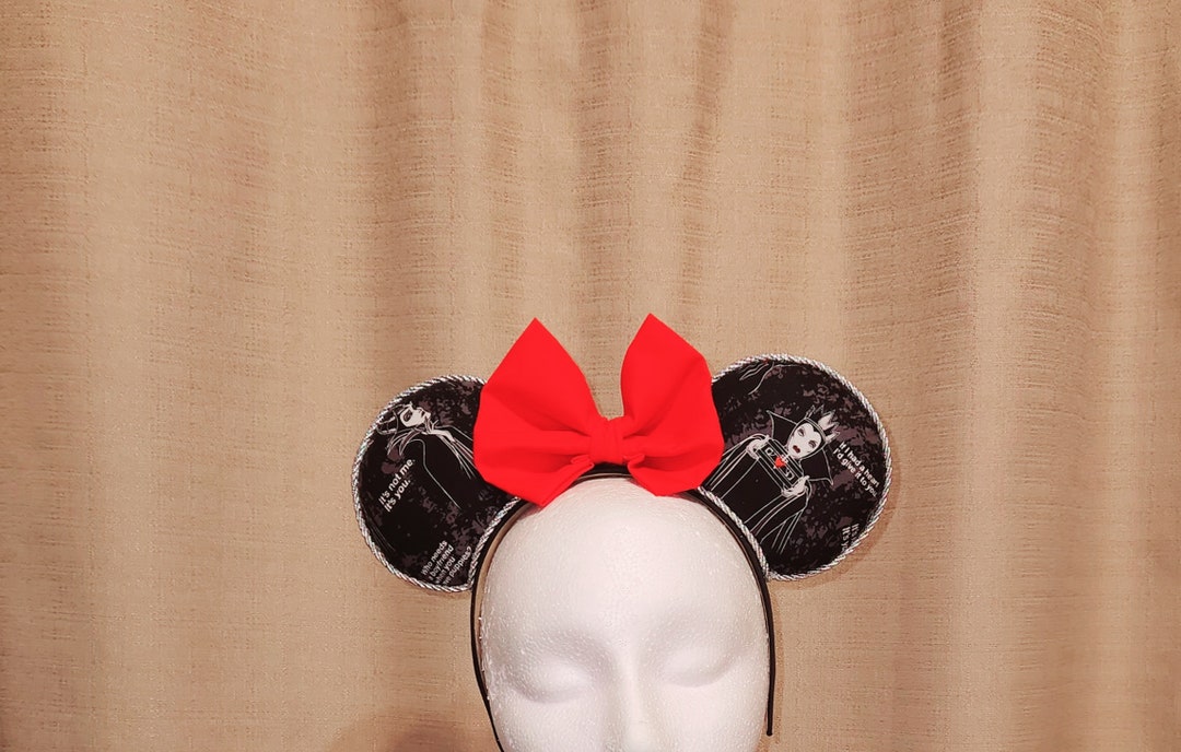Disney Villain Inspired Minnie Ears/the Evil Queen, Maleficent, Cruella ...