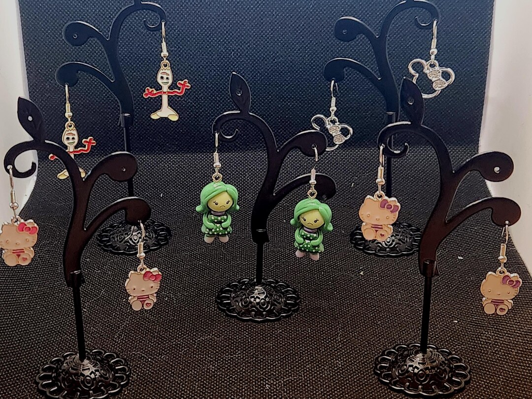 Character Inspired Drop Earrings: Forky, Minnie Mouse, Hello Kitty ...