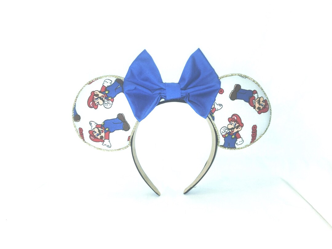 Mario Mouse Ears – Handmade Cotton Headband, Gamer Style - Etsy