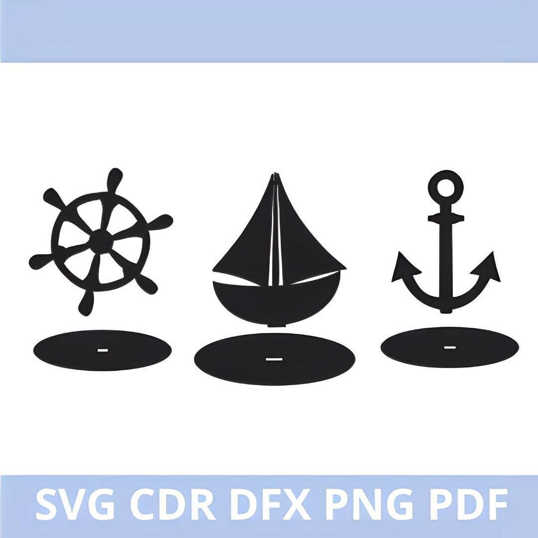 Sailor Laser Cut Files - Anchor, Rudder & Boat SVG - Glowforge Cricut ...