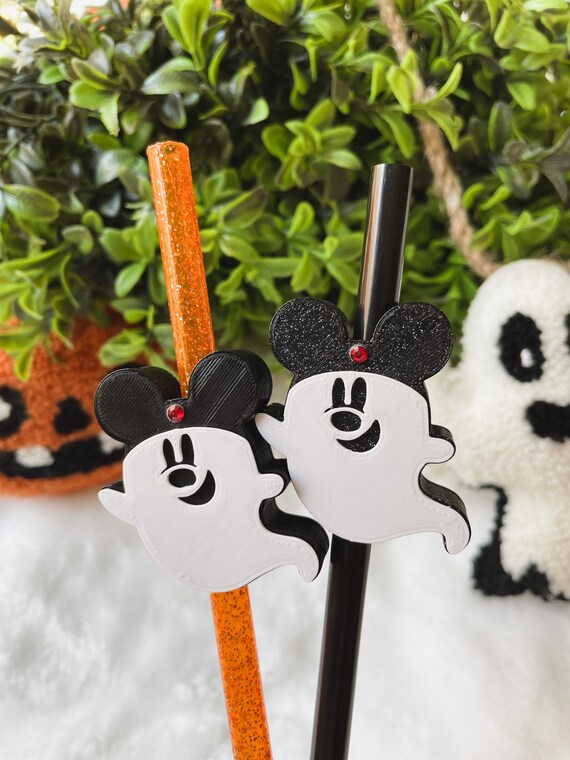 Disney Park Ghosts Disney Straw Toppers Halloween Straw - Etsy