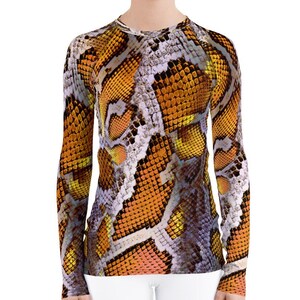 Orange Snake Skin Abstract Women's Rash Guard - Etsy
