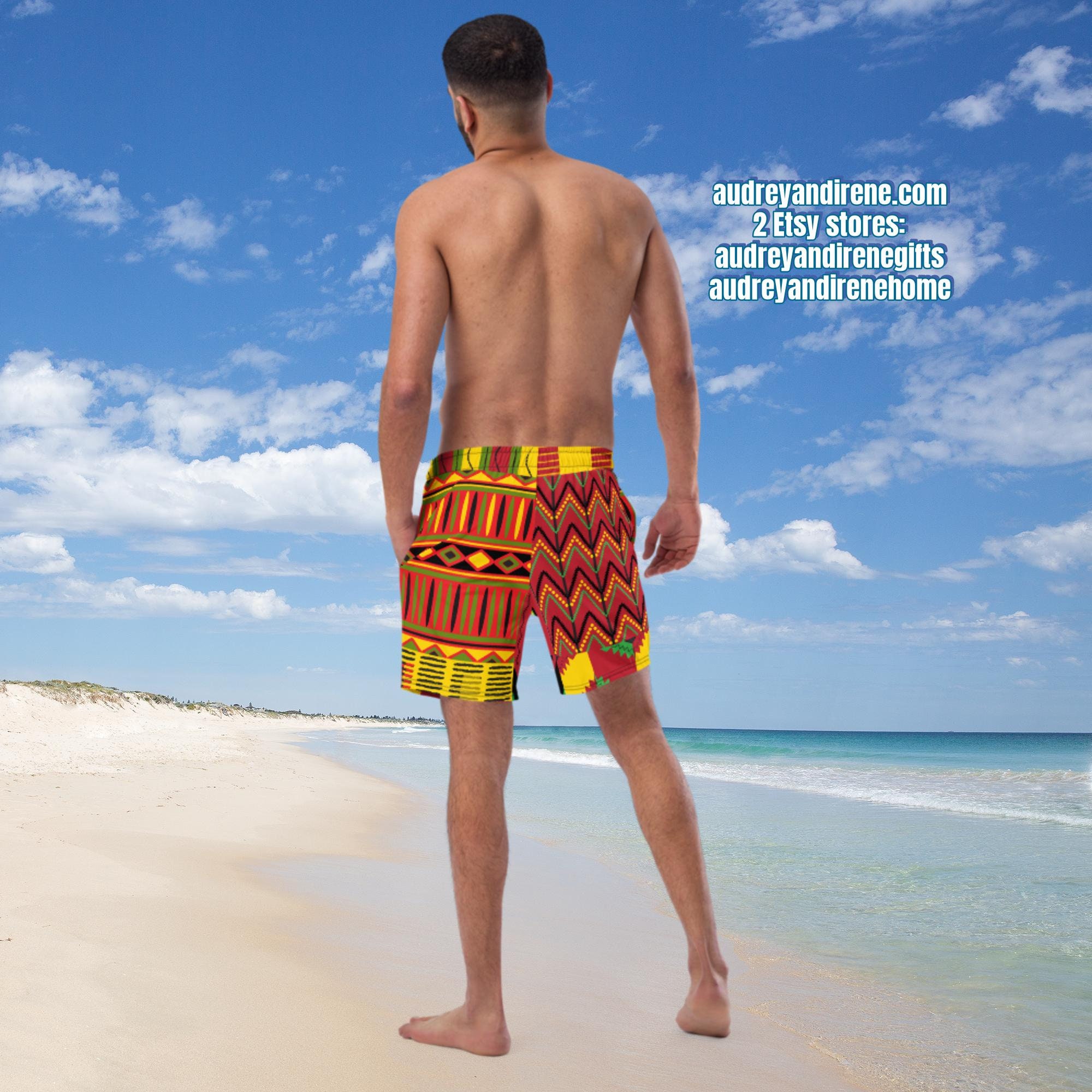 Reggae Rasta Geometric Chevron Men's Swim Trunks - Etsy