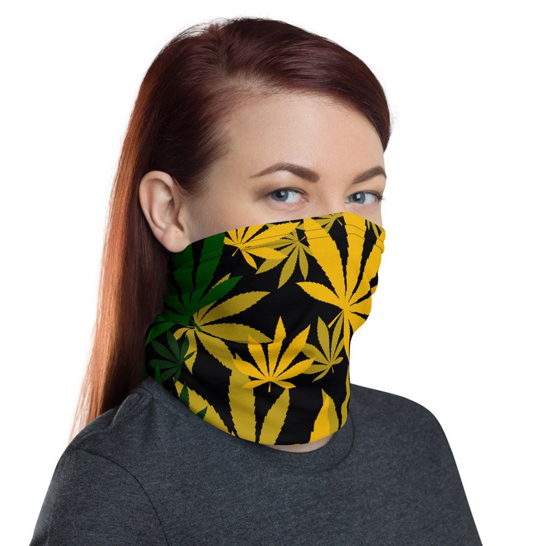 Reggae Cannabis Leaf Rasta Neck Gaiter Scarf Face Shield - Etsy
