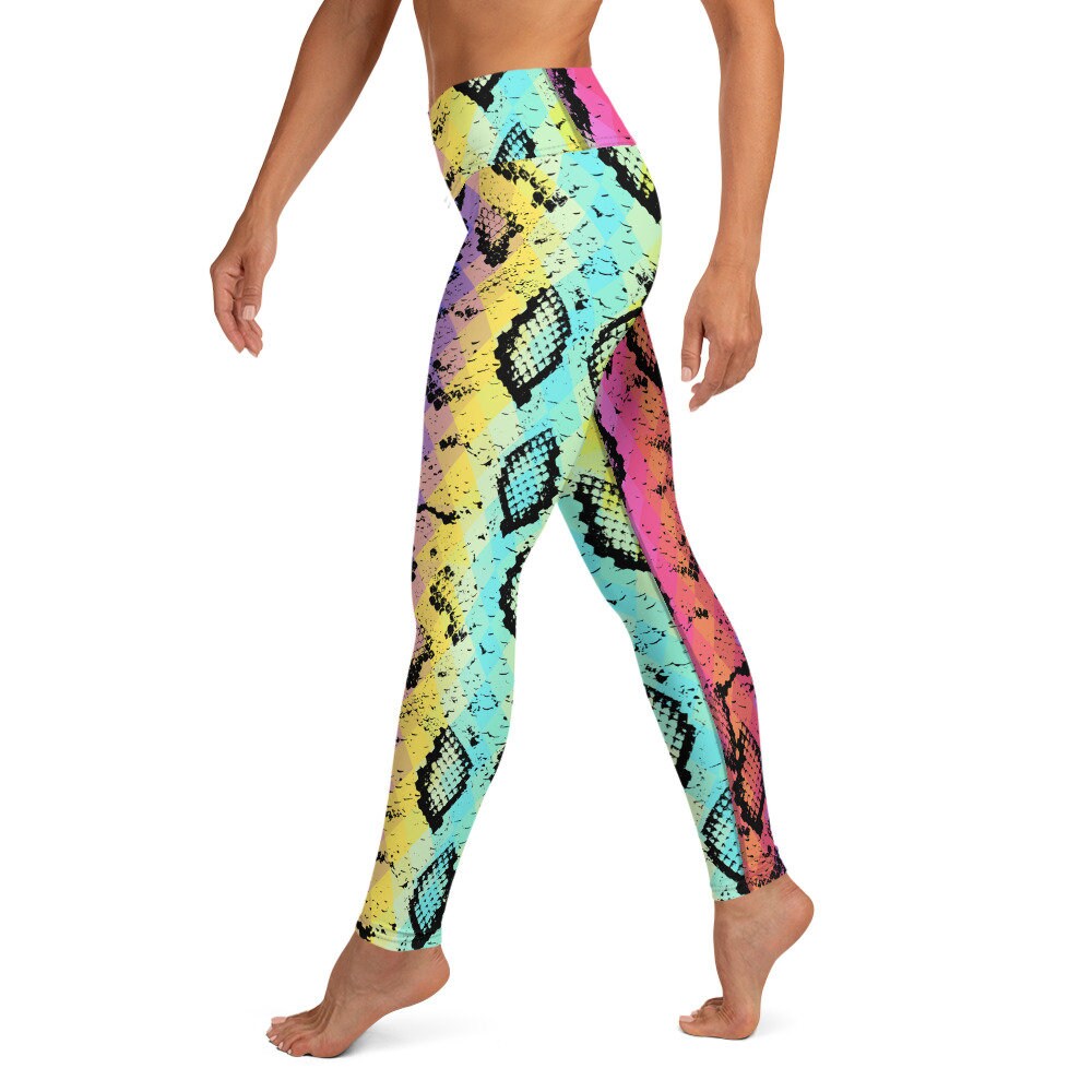 Rainbow Snake Skin Yoga Pants Leggings | Etsy