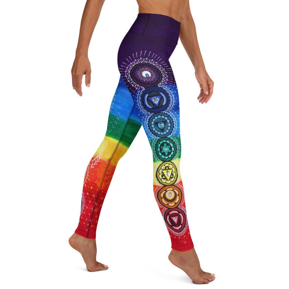 Chakras Spiritual Energy Centers Rainbow Yoga Pants Leggings | Etsy