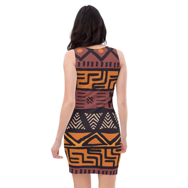 African Print Geometric Bodycon Fitted Party Dress - Etsy
