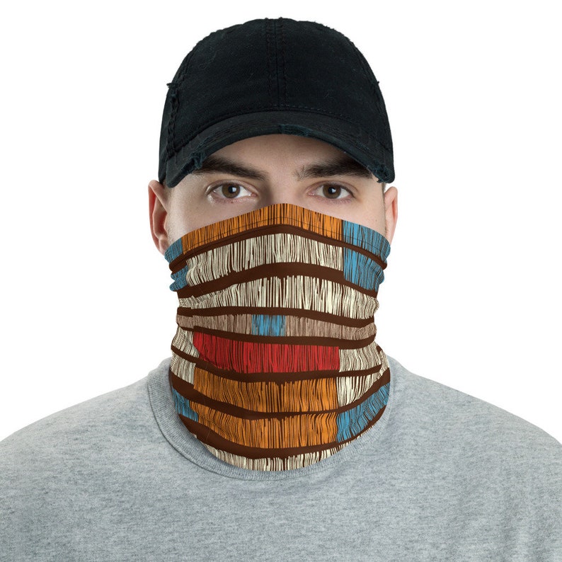African Print Striped Neck Gaiter Scarf Face Shield - Etsy