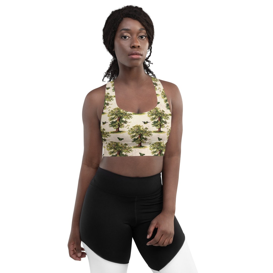 Vintage Trees & Butterflies Longline Sports Bra - Etsy