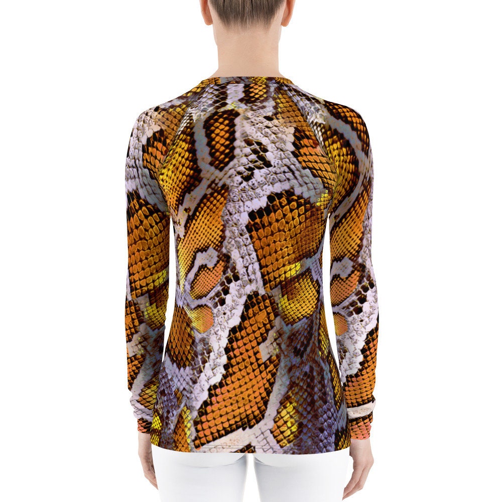Orange Snake Skin Abstract Women's Rash Guard - Etsy