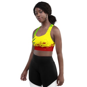 Rainbow Cannabis Leaf Reggae Rasta Abstract Longline Sports Bra - Etsy