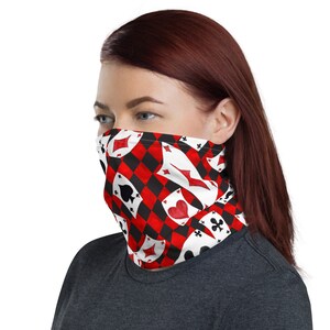 Alice in Wonderland Playing Cards Neck Gaiter Scarf Face Shield - Etsy