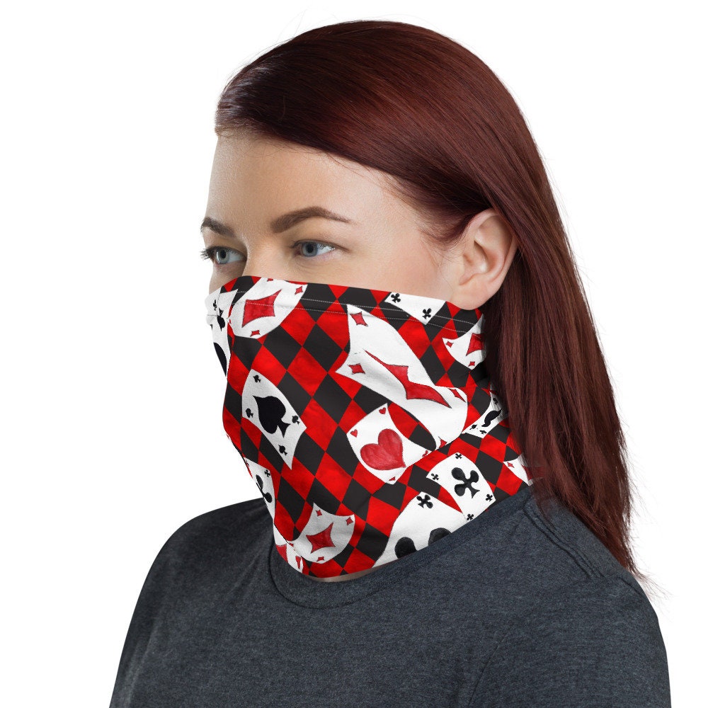 Alice in Wonderland Playing Cards Neck Gaiter Scarf Face Shield - Etsy