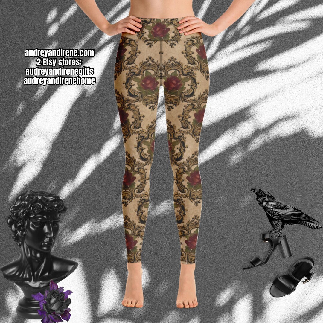 Framed Roses Gothic Yoga Workout Pants Leggings - Etsy