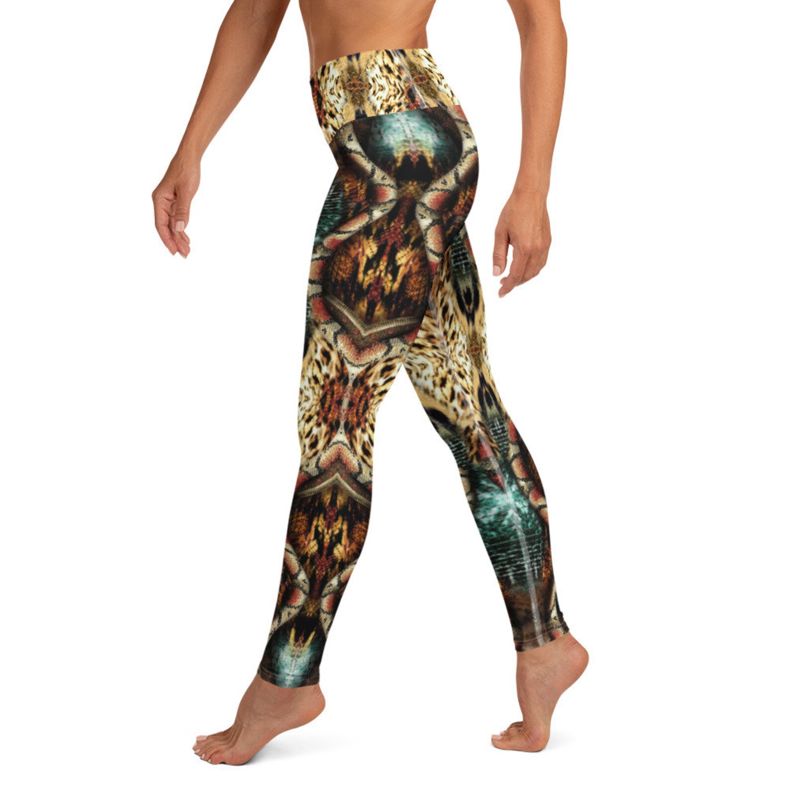 Snake Skin Abstract Print Yoga Pants Leggings | Etsy