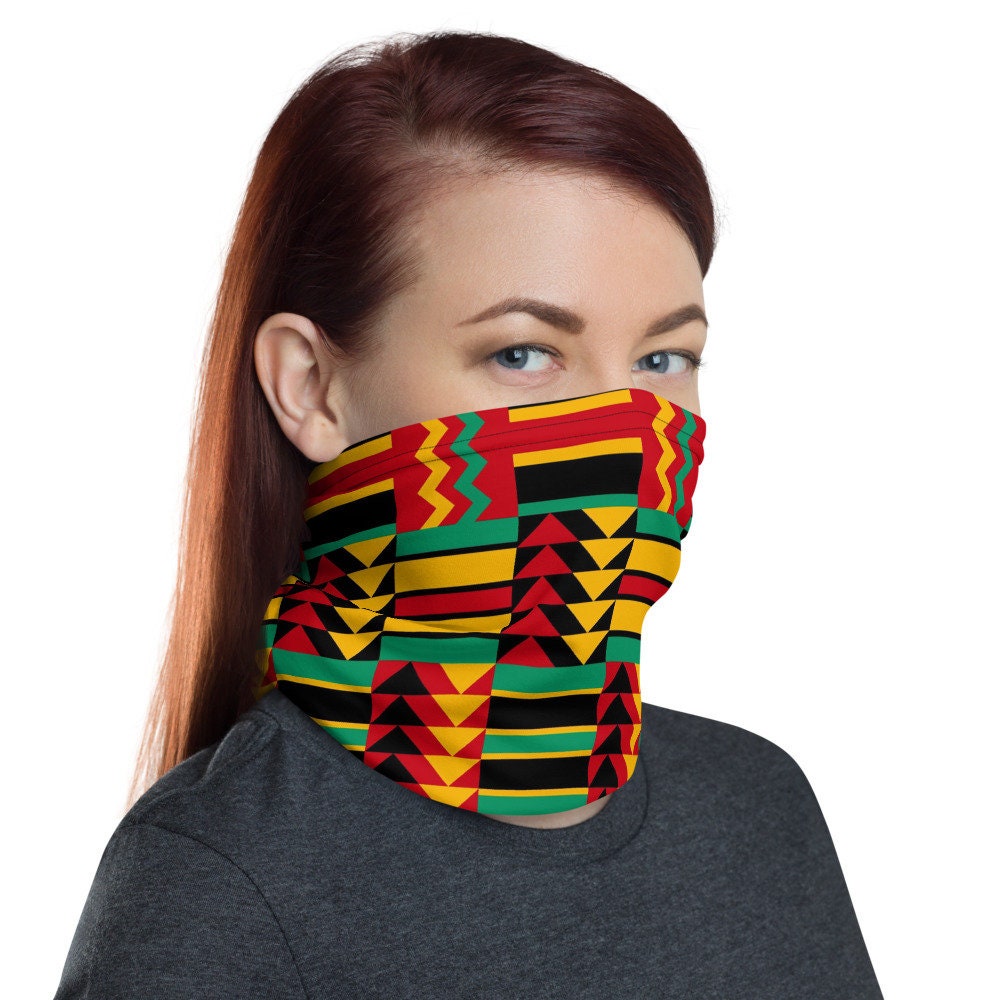 Reggae African Print Rasta Weave Neck Gaiter Face Shield | Etsy