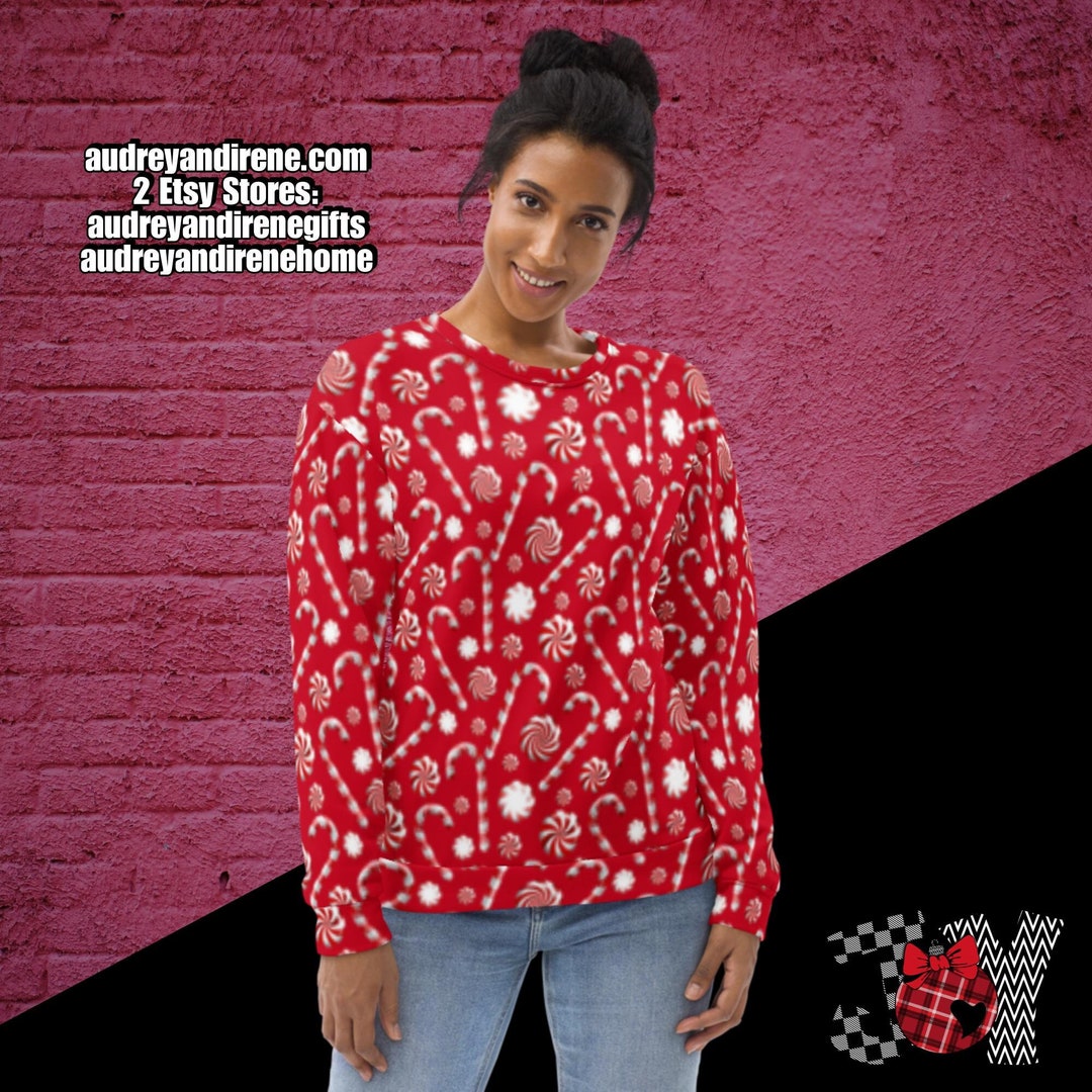 Peppermint Candy Canes Unisex Sweatshirt - Etsy