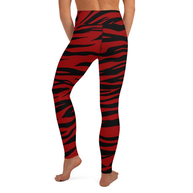 Red Tiger Stripes Yoga Pants Leggings | Etsy