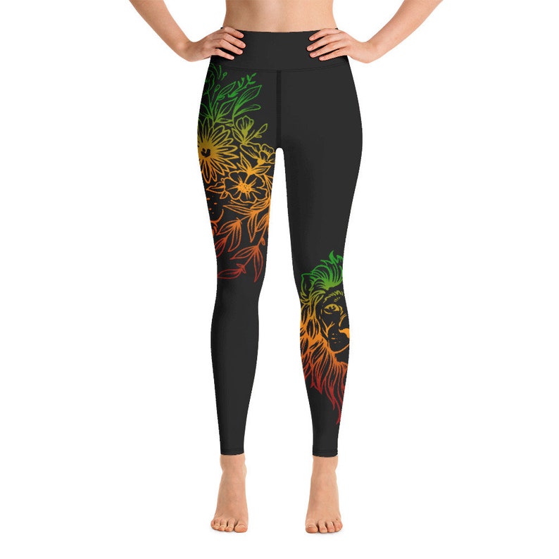 Reggae Lion Rasta Black Yoga Pants Leggings - Etsy