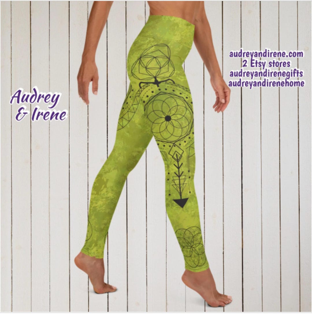 Seed of Life Totem Sacred Geometry Recycled Yoga Pants Workout Leggings ...
