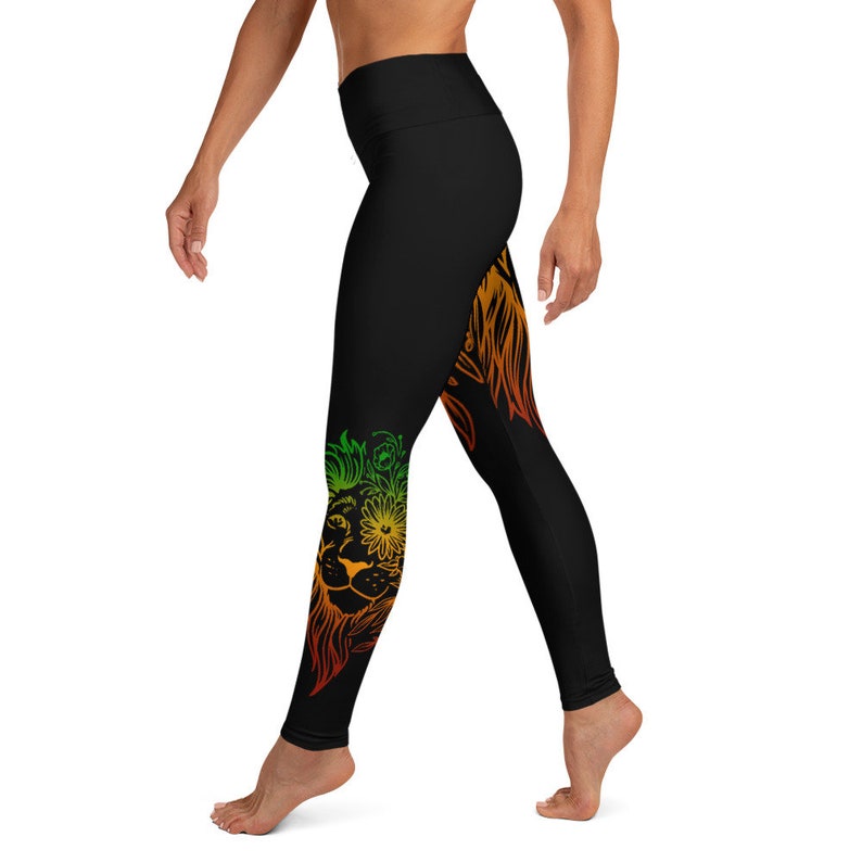 Reggae Lion Rasta Black Yoga Pants Leggings | Etsy