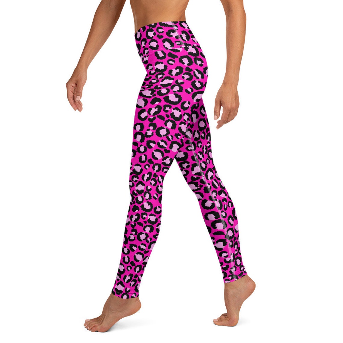 Pink Leopard Print Yoga Pants Leggings | Etsy
