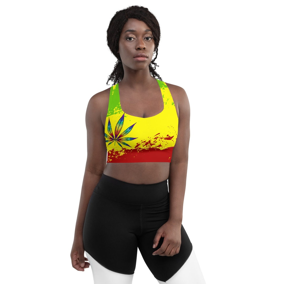 Rainbow Cannabis Leaf Reggae Rasta Abstract Longline Sports Bra - Etsy