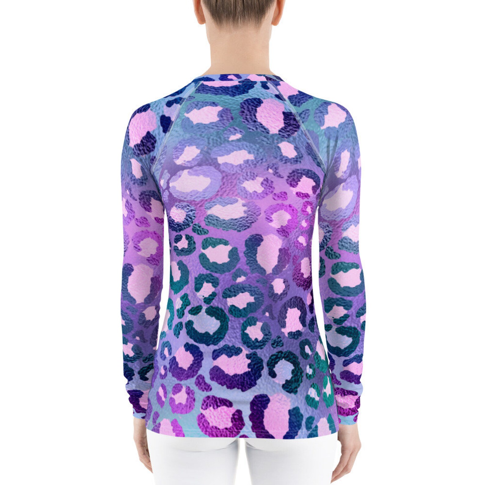 Iridescent Leopard Print Women's Rash Guard - Etsy