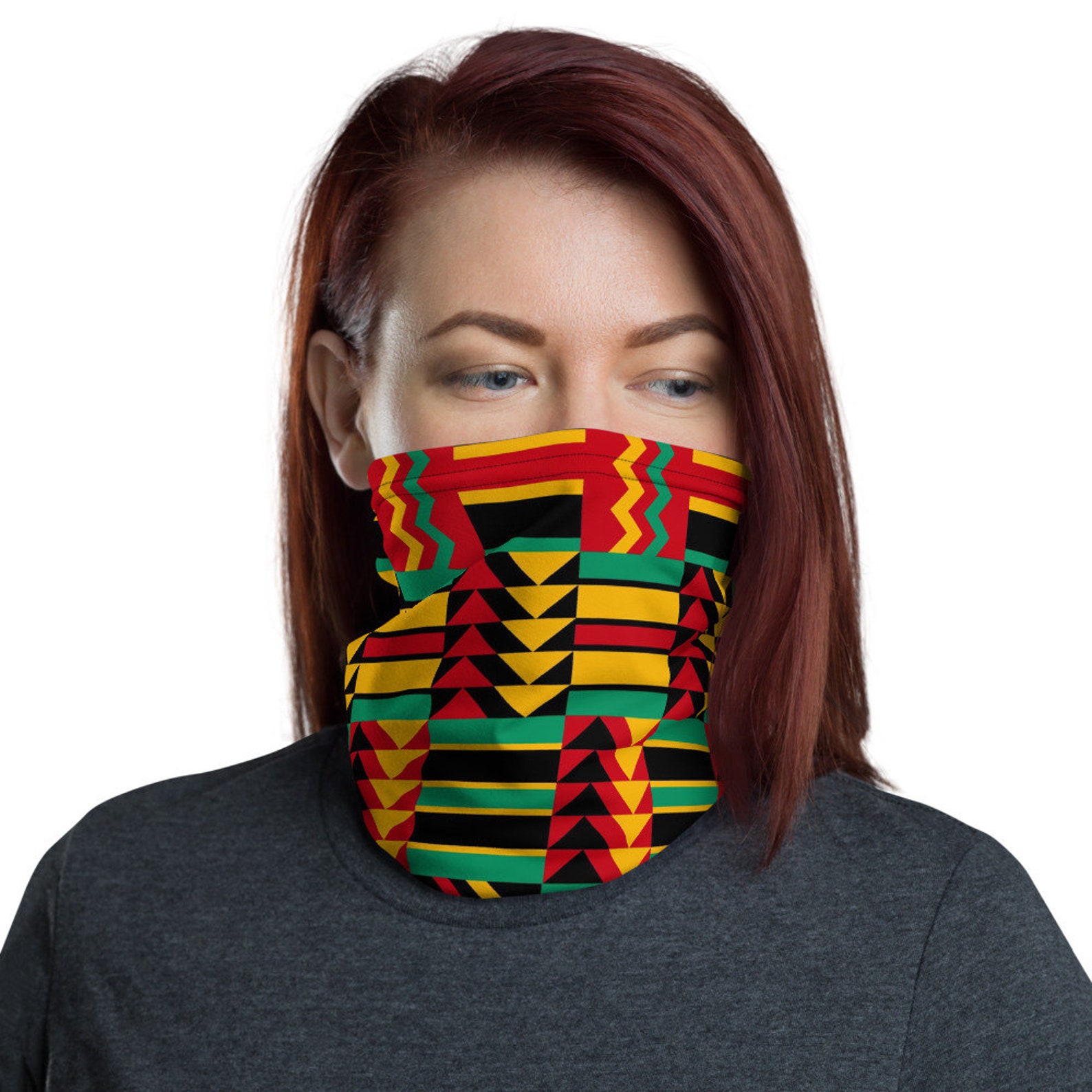 Reggae African Print Rasta Weave Neck Gaiter Face Shield | Etsy
