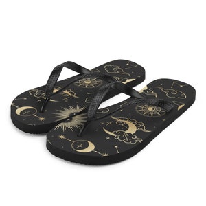 Celestial Sun Moon Stars Flip-flops - Etsy