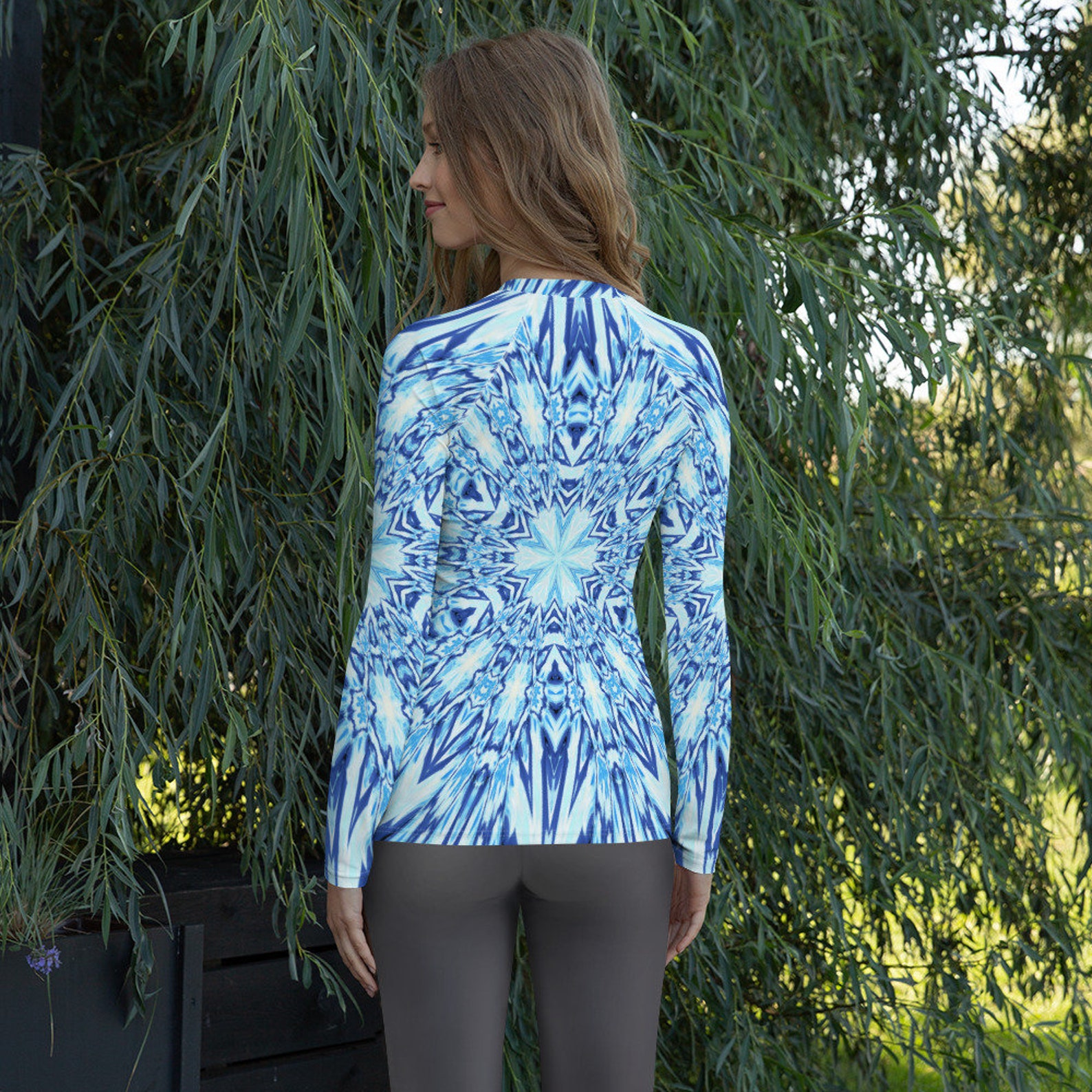 Frozen Ice Crystal Mandala Women's Rash Guard | Etsy
