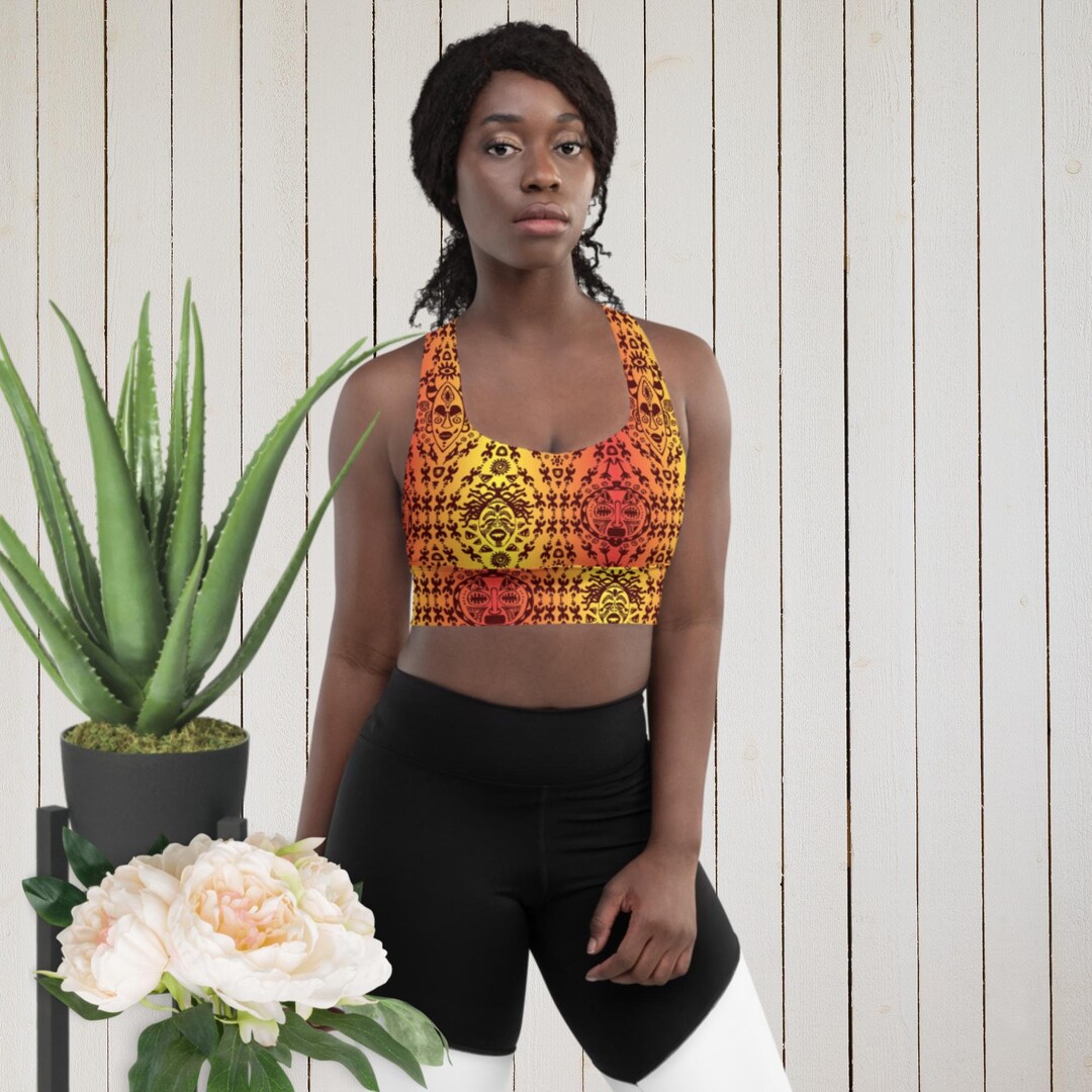 African Masks Ethnic Longline Sports Bra - Etsy