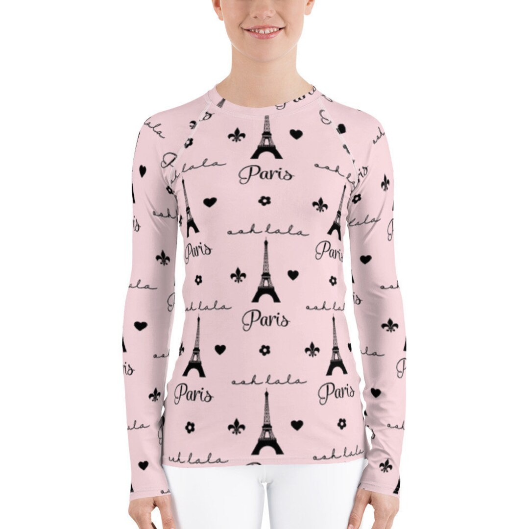 Pink Paris Eiffel Tower Women's Rash Guard - Etsy