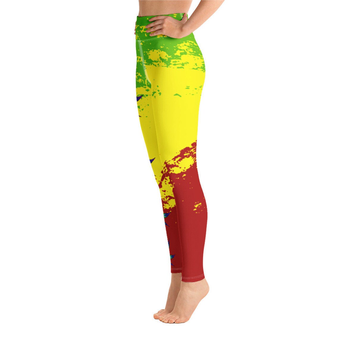Rainbow Cannabis Leaf Reggae Rasta Abstract Yoga Pants - Etsy