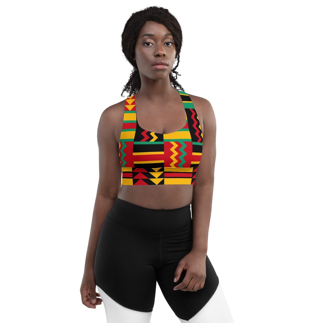 Reggae African Print Rasta Weave Longline Sports Bra - Etsy