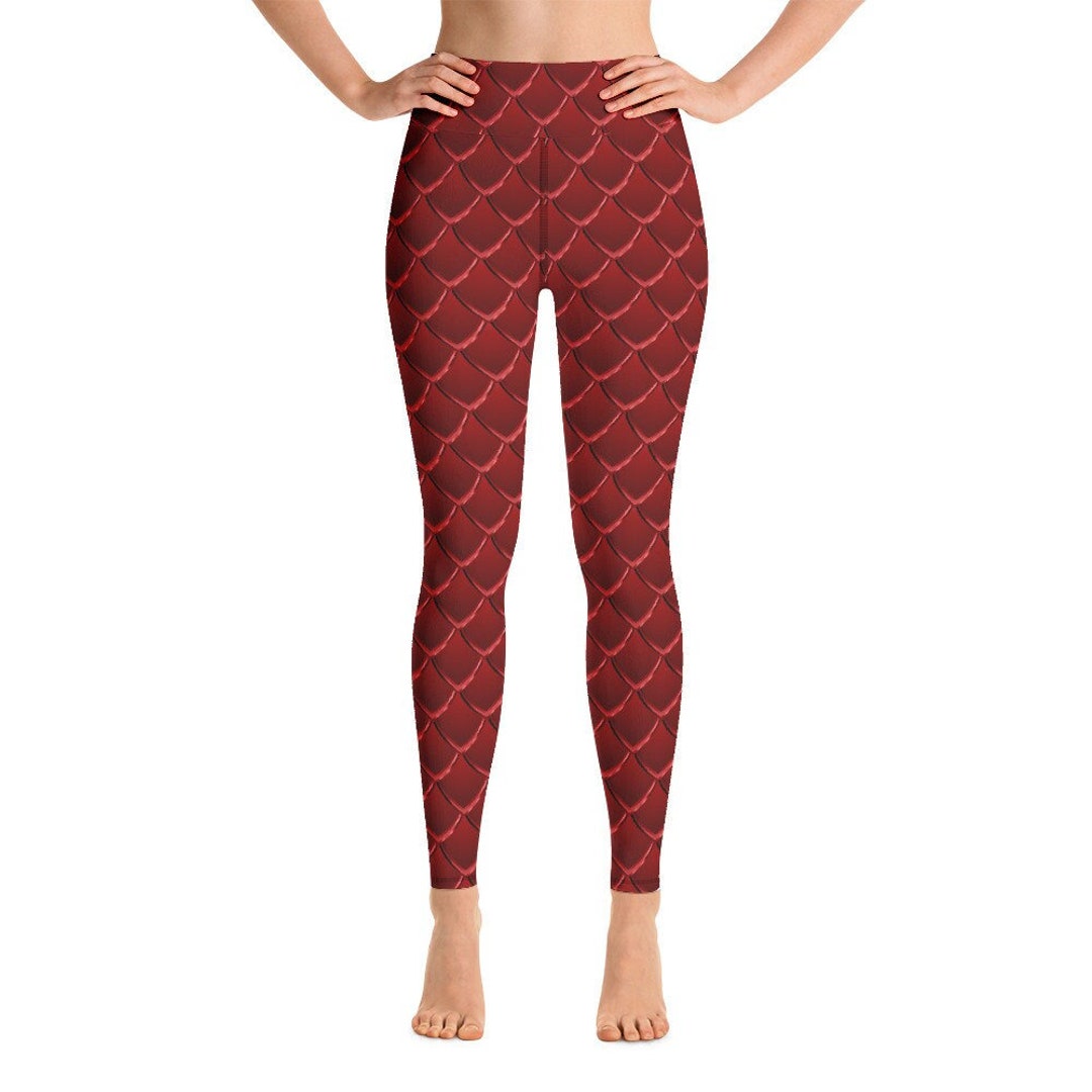 Dragon Scales Red Fantasy Yoga Pants Leggings - Etsy