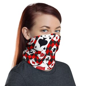 Alice in Wonderland Playing Cards Neck Gaiter Scarf Face Shield - Etsy
