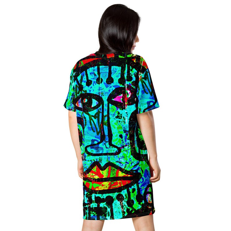 Grafitti Abstract Face T-shirt dress | Etsy