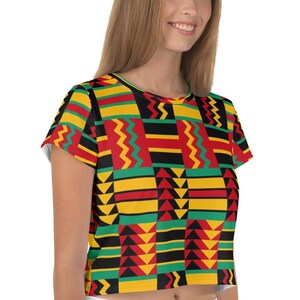 Reggae African Print Rasta Weave Crop Tee - Etsy UK
