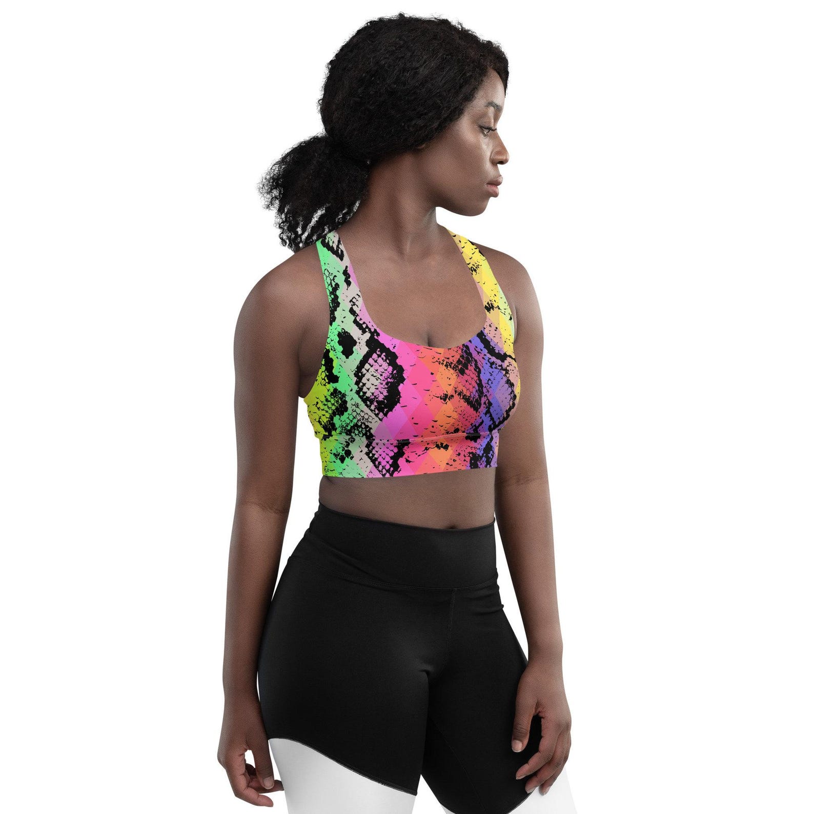 Rainbow Snakeskin Longline Sports Bra - Etsy