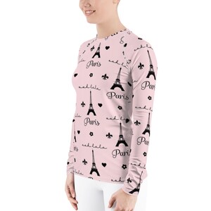 Pink Paris Eiffel Tower Women's Rash Guard - Etsy